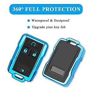 MILD EAST for Chevy Key Fob Cover with Keychain,Car Key Case Shell Protector for Chevrolet Chevy Silverado Colorado GMC Sierra Canyon Yukon Tahoe Suburban