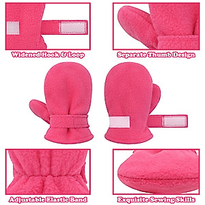 Sherpa Baby Girls Mittens - Winter Toddler Snow Gloves 12-18 Months