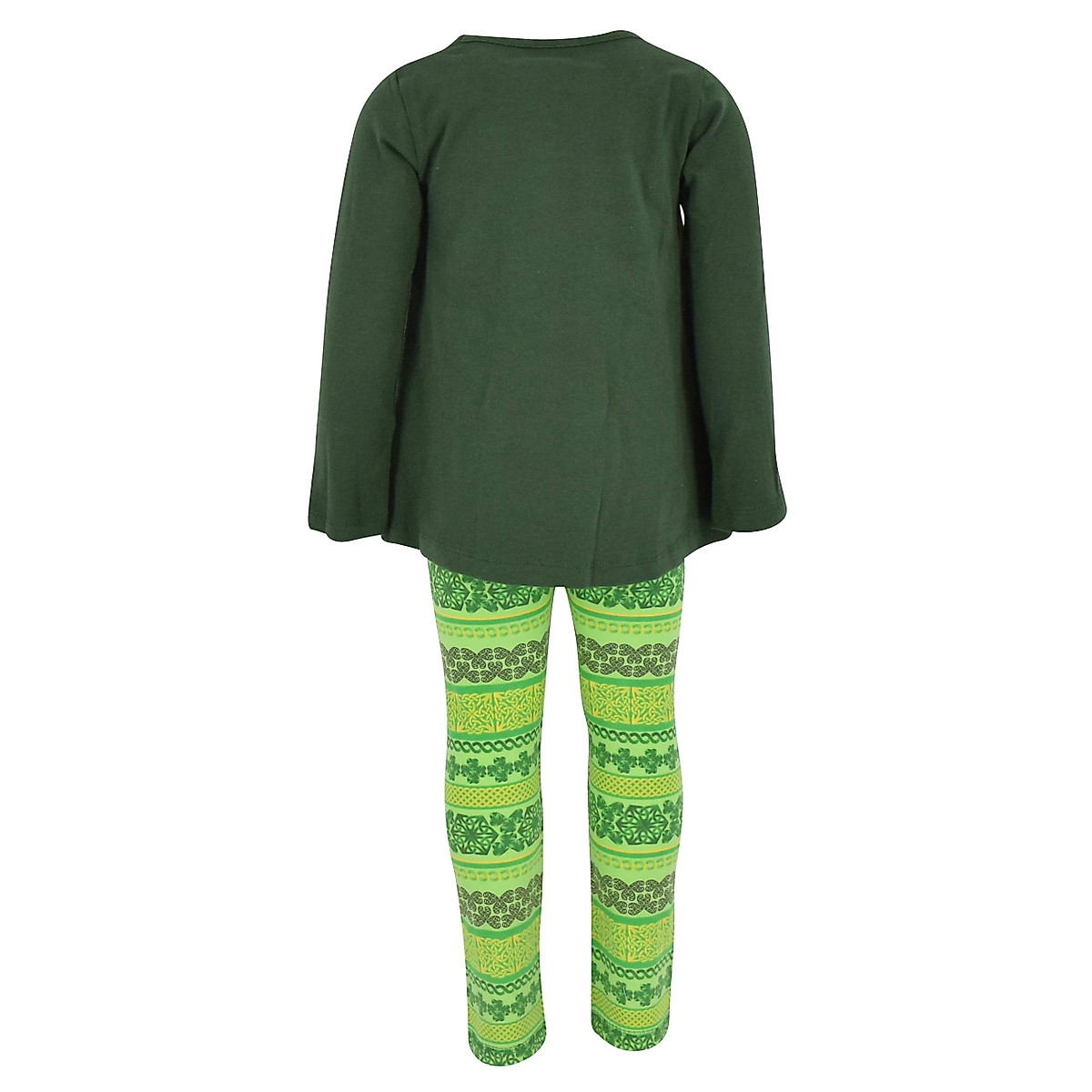 Unique Baby Girls Lucky Clover Embroidery 2 Piece St Patricks Day Outfit (4t)