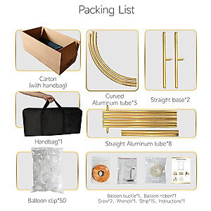 6.56Ft Arch Backdrop Stand Wedding Arch Stand Balloon Arch Frame Kit for Wedding Arch Flower Stand Party Background Decoration (Aluminum/Gold)