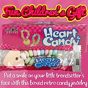 Fusion Select Color Candy Bracelet - Edible Candy Jewelry with Love Heart Charm - Sweet Treats for Kids Birthday, Party Favors, Pinata Filling - Individually Wrapped Fruit Flavor Snacks (1Box)