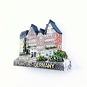 Frankfurt Germany Refrigerator Magnet Tourist Souvenir Fridge Decoration 3D Magnetic Sticker Hand Painted Craft Collection