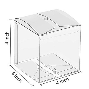 30 PCS Clear Candy Apple Box With Hole | 4" x 4" x 4" PET Gift Boxes For Caramel Apples, Ornaments | Transparent Boxes for Wedding, Party Baby Shower Favors Halloween | Food in Safe Fit Standard Apple