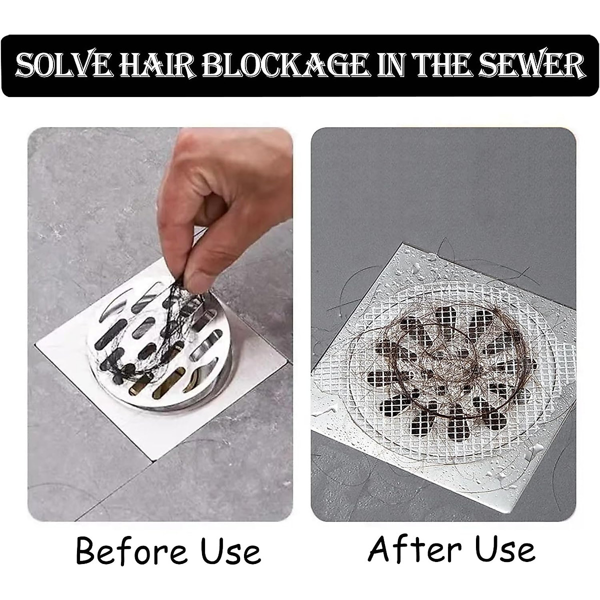 10Pack Disposable Shower Drain Hair Catcher Waterproof Mesh Stickers,Kitchen Sink Drain Strainer,Bathtub Hair Catcher for Drain,Sink Stopper,Bathtub Accessories,Bathroom Necessities (3.54"/9CM)