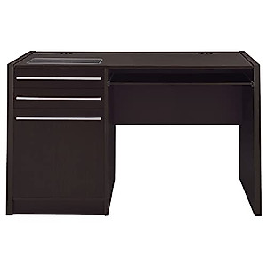Coaster Furniture Halston 48-inch 2-Drawer Connect-it Office Cappuccino Ontario Single Pedestal Computer Desk with Charging Station 800702
