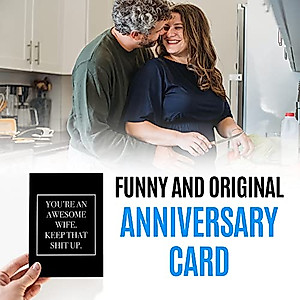 Funny and original anniversary card for wife | Unique and cool joke card for Birthday, Mother's Day, Retirement, Valentine's Day, Christmas. | Awesome and fun card for her