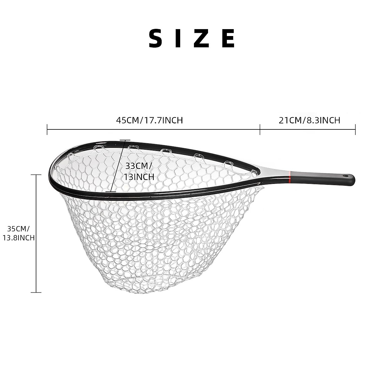 SF Fly Fishing Stealth Carbon Fiber Landing Net Soft Silicone Rubber Mesh Steelhead Catch and Release Net with Black Magnetic Net Release Combo Kit