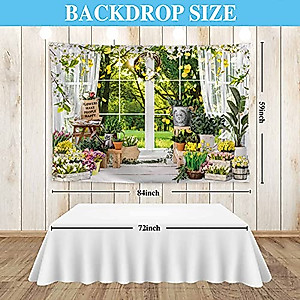 Allenjoy 84" x 59" Spring Window Scenery Backdrop for Photography Nature Forest Landscape Sunshine Easter Garden Photo Background Newborn Baby Photoshoot Props