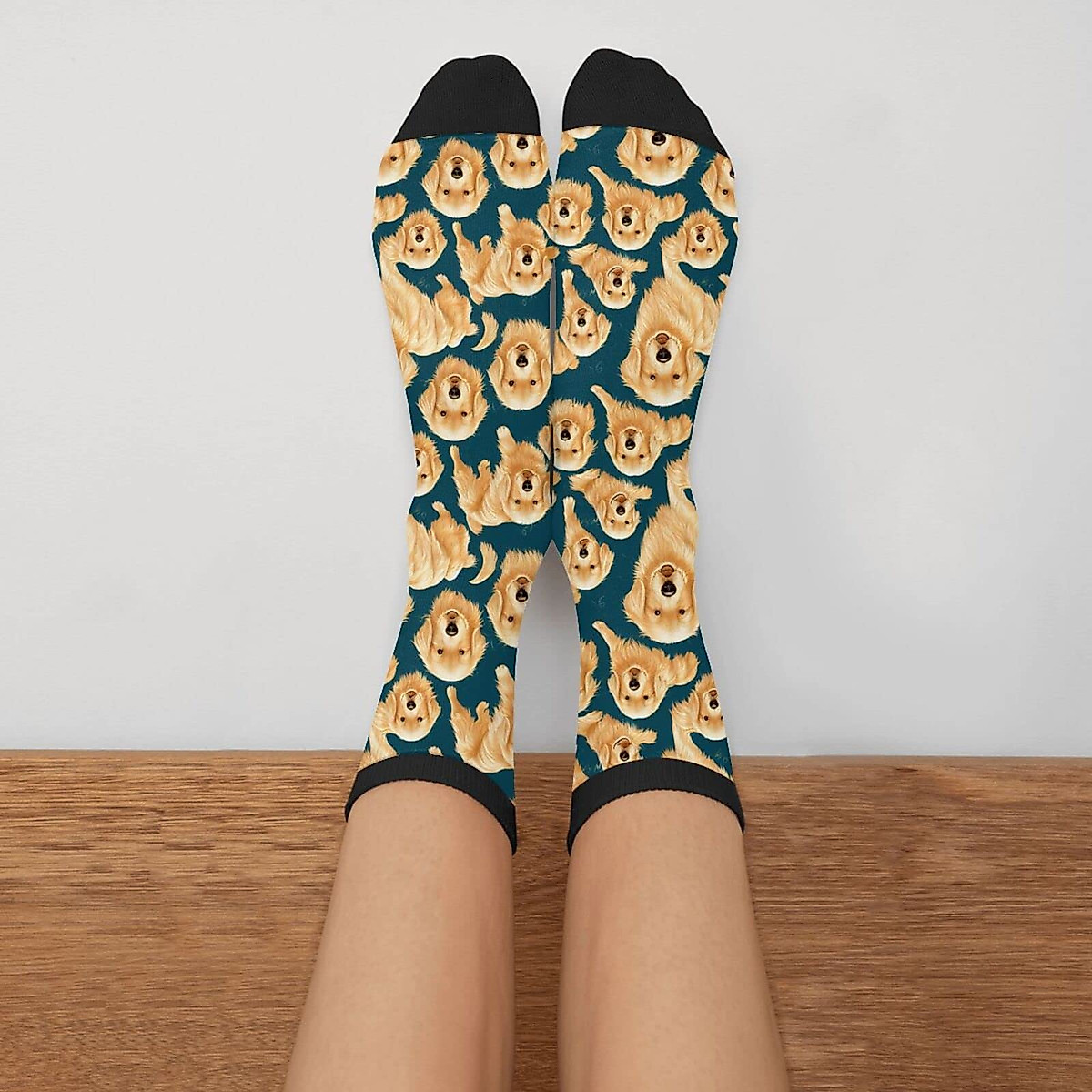 Sigouyinei Cute Golden Retriever Yellow Labrador Labradors Puppy Dog Animal Casual Funny Funky Novelty Socks For Men Women