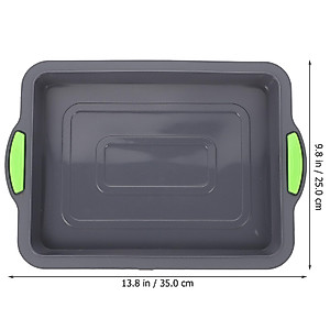 BESTonZON Silicone Baking Pans Baking Sheet Brownie Pan Rectangular Cake Pan Silicone Cake Molds Nonstick Bakeware Cookie Sheets Cake Pan - Grey