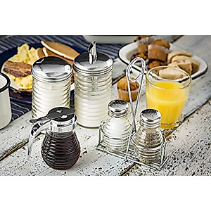 TableCraft Glass Beehive Sugar Pourer w/ Side Flap Cover,355 milliliters