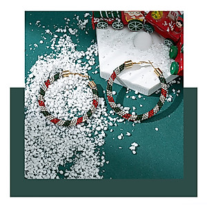 Christmas Hoop Earrings for Women Zircon Holiday Xmas Ornament Loop Earrings Charm Christmas Jewelry Gift (A)