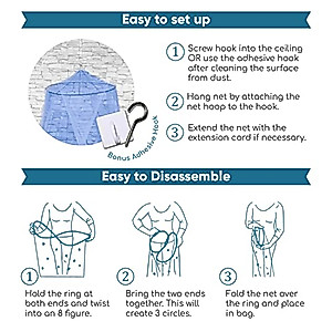 Bed Canopy for Girls and Boys - Blue Princess Baby Canopy Netting Room Decor, Ceiling Tent | Canopy for Crib | Single, Twin, Full, Queen Size Kids Bed Curtains, Fire Retardant Fabric