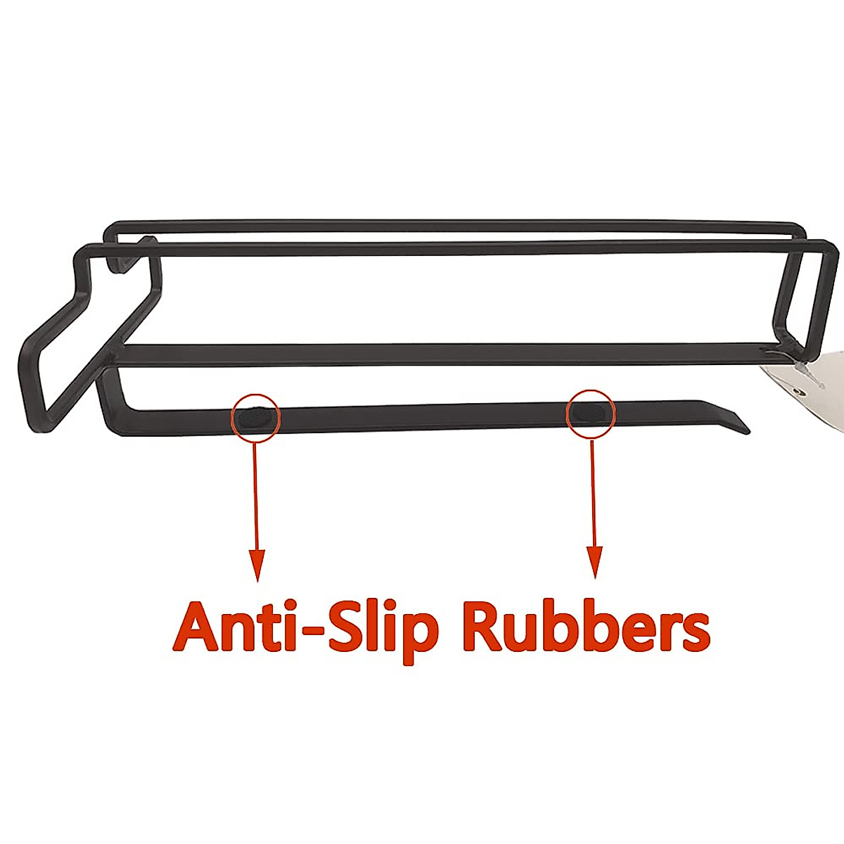 LINFIDITE Wine Glass Rack Under Cabinet No Drilling Stemware Rack Hanger Wine Glass Holder Kitchen Hanging Glass Storage Rack Organizer,White