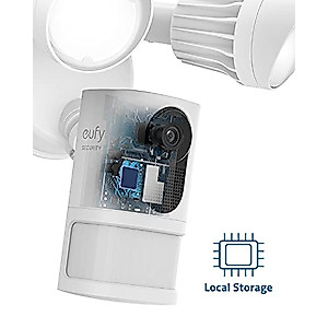 eufy security Floodlight Camera E with Built-in AI, 2K Resolution, 2-Way Audio, No Monthly Fees, 2000-Lumen Brightness, Weatherproof, Existing Outdoor Wiring and Weatherproof Junction Box Required