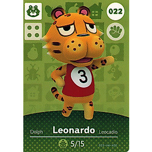 Nintendo Animal Crossing Happy Home Designer Amiibo Card Leonardo 022/100 USA Version