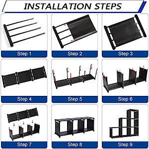 SUOERNUO Bookcase Storage Bookshelves Floor Standing Shelves Decor Furniture for Home Office Living Room Bed Black (35.8L X 11.8W X 37.4H)