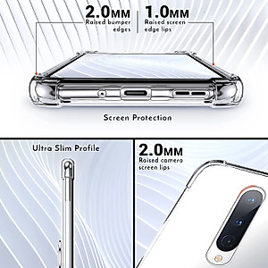 Silverback for OnePlus 8 Case Clear with Ring Kickstand, Protective Soft TPU Shock -Absorbing Bumper Shockproof Phone Case for OnePlus 8 -Clear [NOT Compatible with Verizon UW Version]