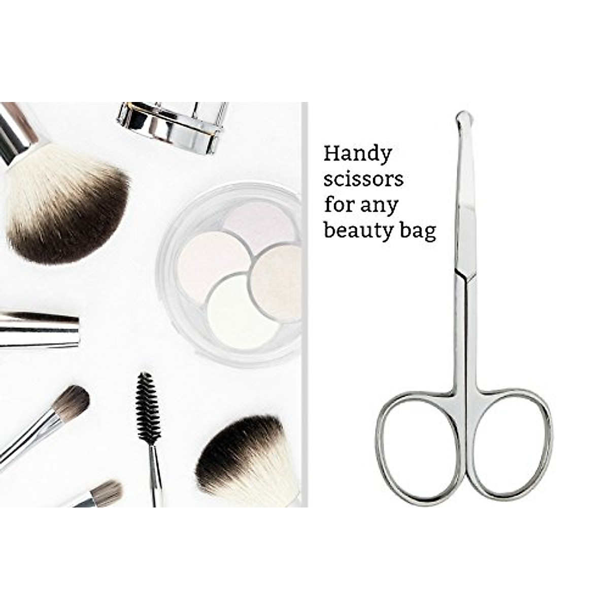 BeeSpring Rounded Nose Hair Scissors. Round Tip Scissor for Ear, Eyebrow, Beard and Mustache Trimming - 3.5" Blunt Nosed Tipped Grooming Trimmer