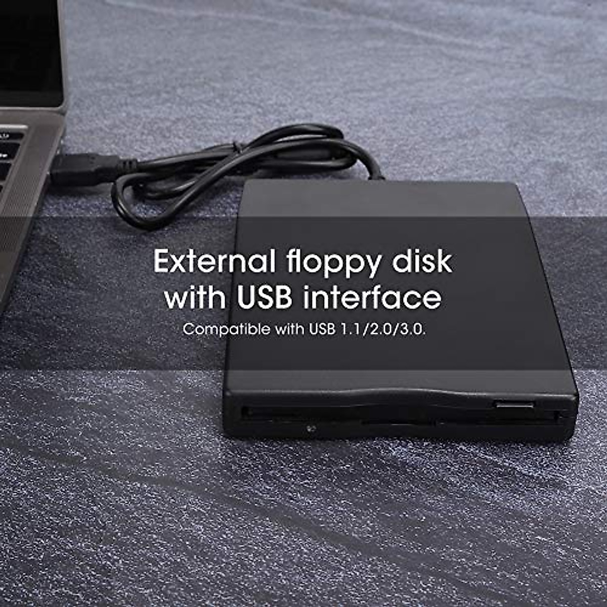 Floppy Disk Reader, Portable USB Floppy Drive 3.5 inch Ultra-Thin Card Reader, 12 Mbps 250 Kbits(720KB), USB External Floppy Drive Disk for Windows 10/7 / Vista/Windows 8 / XP/SE / 98