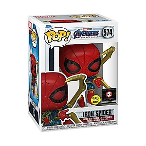 Funko Pop! Iron Spider with Gauntlet (Glow) Exclusive. Clear Slip Protector and Box Include