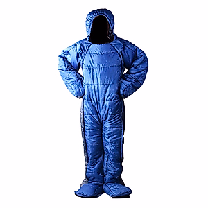 Gaorui Mummy Sleeping Bag Humanoid Sleeping Bag Outdoor Camping Sleeping Bag Winter Indoor Outdoor Portable Ultralight Warm Adult Windproof Sleeping Bag (Blue2#, L)