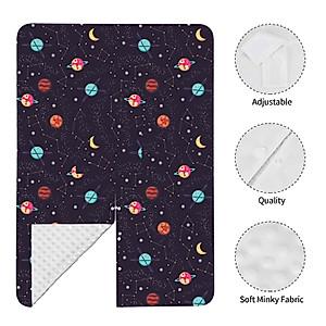 Rutiea Planets and Stars Car Seat Cover for Babies, Peekaboo Opening Minky Carseat Canopy Stroller Cover for Newborn, Mom Nursing Breastfeeding Covers, Blanket for Infant Toddler
