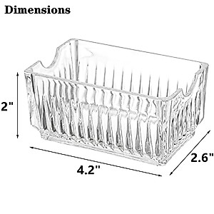 DEAYOU 6-Pack Sugar Packet Holder, Acrylic Tea Bag Organizer for Drawer, Clear Sugar Bag Caddy Container, Small Condiments Packet Holder Dispenser for Countertop, Coffee Bar, Cabinet, Sweetener