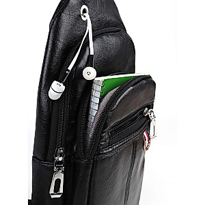 Westend Crossbody Leather Sling Bag Backpack with Adjustable Strap