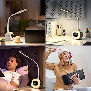 WILIT LED Desk Lamp, Nightstand Lamp with Sunrise Simulation Alarm Clock, 8 Natural Sounds, 3 Level Dimmable Touch Lamp, RGB Color Changing Night Light, Study Lamp for Kids/Girls/Boys