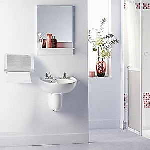 Evron Paper Towel Dispenser Countertop & Wall Mount Clear One-Hand Pull C Fold Z Fold Trifold and Multifold Paper Towel Holder (Simple Snap-on Assemble Before Use)