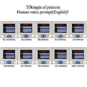 JYT-TOOLS RFID NFC Copier Reader Writer Cloner English 10 Frequency Programmer for ID IC Card/keyfob and 13.56mhz UID Key Access Control System