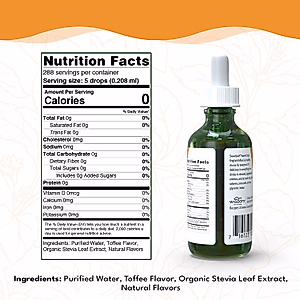 SweetLeaf Stevia Liquid Sweet Drops - English Toffee Flavored Drops, Stevia Liquid Sweetener, Zero-Calorie, Sugar-Free Syrup Alternative for Keto Coffee, Baking, Shakes, 2 Fl Oz (Pack of 2).