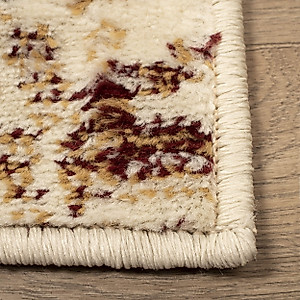 SUPERIOR Area Rugs for Bedroom, Farmhouse, Kitchen, Entryway, Laundry Room | Living Room Decor | Tamara Collection Tamara Attractive Rug with Jute Backing, Maroon - 5' x 8'