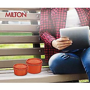 MILTON Bento lunch Box For School And Work - Stainless Steel Leak Proof Bento Box for Kids And Adults - Microwave Safe Meal Prep Container Set of 3 - Red