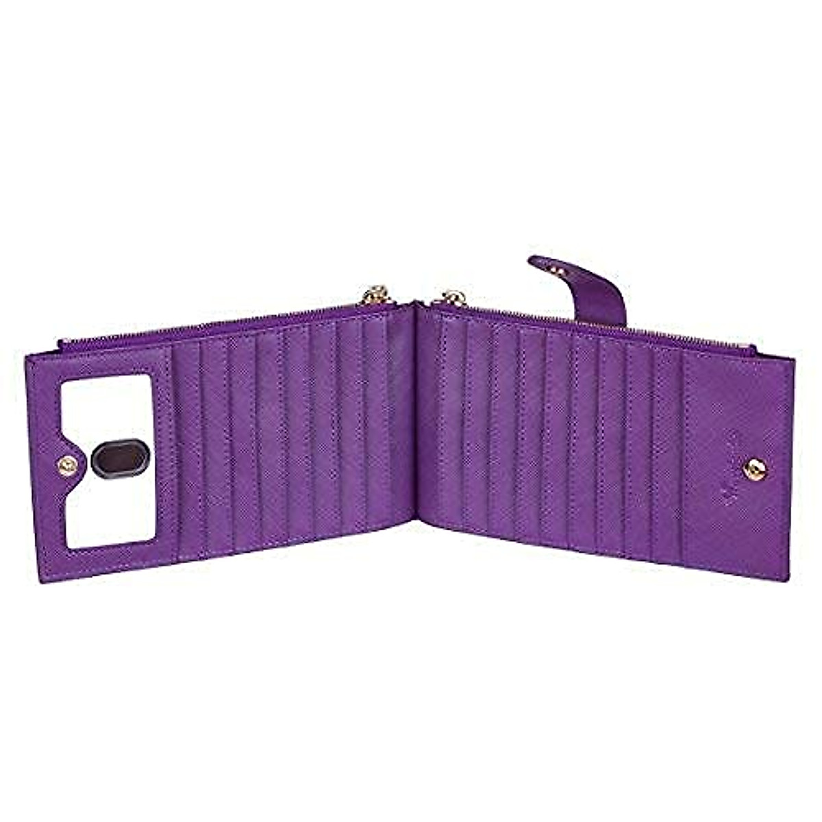 Travelambo Womens Multi Card Case Wallet & Front Pocket Minimalist Leather Slim Wallet