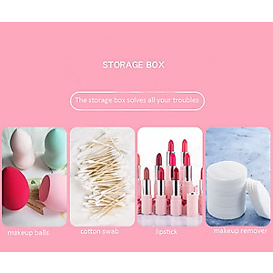 2Pcs Transparent Acrylic Qtip Holder Cotton Swab Organizer Bathroom Canister Storage Organization Makeup Organizer with Lid for Cotton Ball Cotton Swab Cotton Round Pads