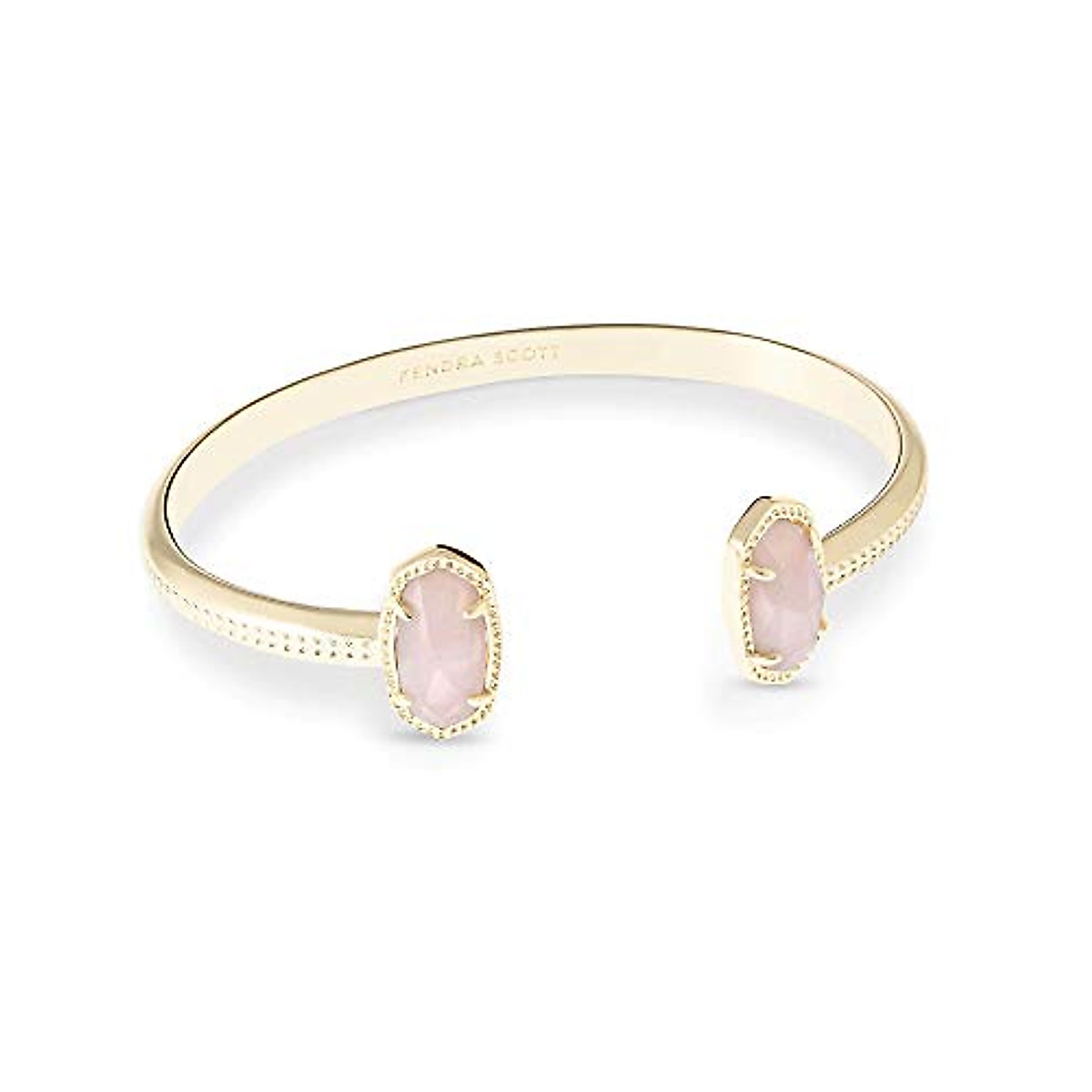 Kendra Scott Elton Cuff Bracelet for Women, Fashion Jewelry, 14k Gold-Plated, Rose Quartz