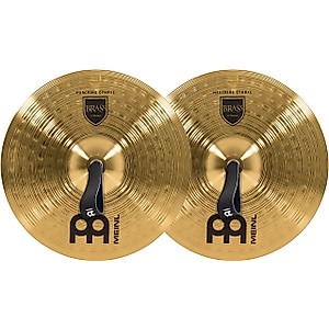 Meinl 13” Marching Cymbal Pair with Straps - Brass Alloy Traditional Finish - Made In Germany, 2-YEAR WARRANTY (MA-BR-13M)