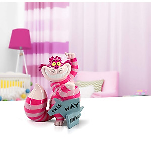 Enesco Alice in Wonderland Disney Showcase Cheshire Cat This Way Miniature Figurine, 3.35 Inch, Multicolor