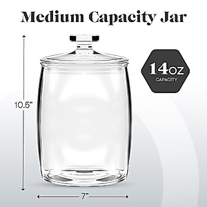 Amici Home Arlo Glass Canister | Food Storage Container with Airtight Lid | Glass Cookie Jar with Lid for Kitchen Countertop, Pantry | Clear Glass Jar, Medium, 142 Oz