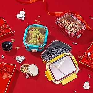 Stainless Steel Lunch Box with Silicone Sleeve/Bento Box/Food Storage Containers-Leak-Proof,Reusable and Microwavable-Ideal for Work & Travel-On-the-Go Meal Prep - Dishwasher Safe-1200ml/41Oz