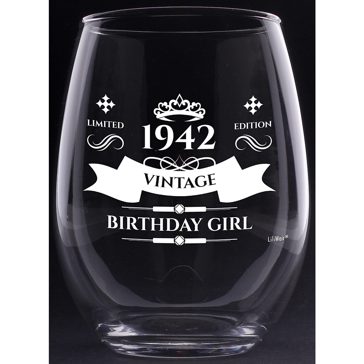 82nd Birthday Gifts for Women 1942 - Wine Glass, Best Friend Birthday Gifts for Woman Happy Birthday Gift for Women Turning 82 Years Old, 82nd Birthday Gift Ideas for Woman, Funny Birthday Presents