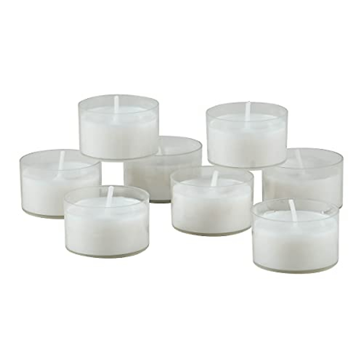 Stonebriar 192 Pack Unscented 6 to 7 Hour Extended Burn Time Clear Cup Tea Light Candles & Long Burning Tea Light Candles, 6 to 7 Hour Extended Burn Time, White, Unscented, Bulk 200-Pack (SM-TL200)