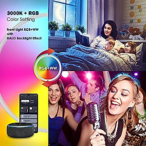 BestLuz Smart Ceiling Light Flush Mount LED WiFi, Compatible with Alexa & Google Assistant, Dimmable Low Profile Ambient Light Fixture for Bedroom Living Room,16 Inch 24W