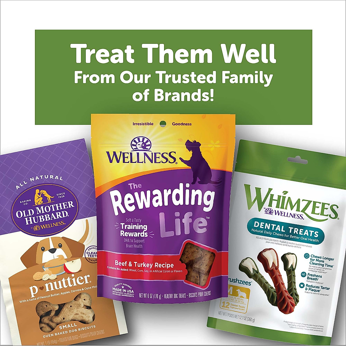 WHIMZEES by Wellness Alligator Natural Dental Chews for Dogs, Long Lasting Treats, Grain-Free, Freshens Breath, Large Breed, 6 count