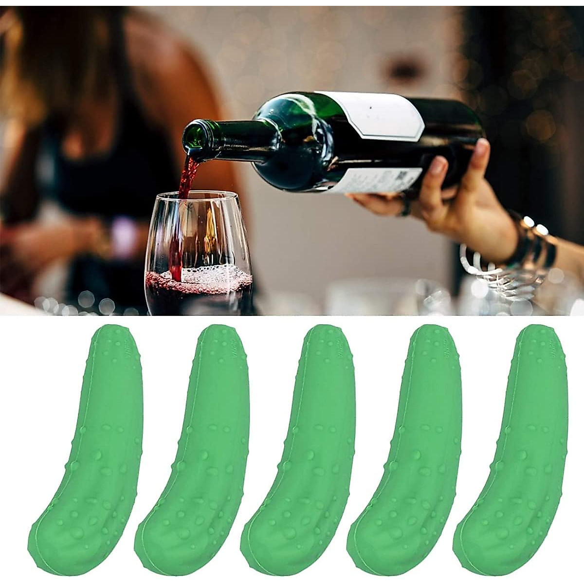 Cucumber Shape Silicone Wine Bottle Stopper Resealable and Resealable