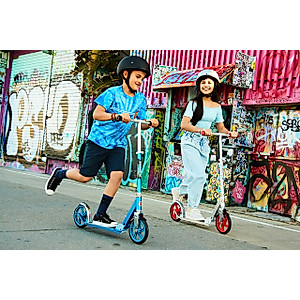 Razor A5 Lux Kick Scooter for Kids Ages 8+ - 8" Urethane Wheels, Anodized Finish Featuring Bold Colors and Graphics, for Riders up to 220 lbs