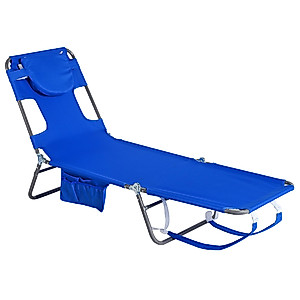SUNNYFEEL Beach Lounge Chair, Backpack Reclining Beach Chairs Lay Flat, Sun Face Down Tanning Chair, Folding Camping Chairs Portable Camp Cot with Backpack Straps for Outdoor/Picnic/Lawn