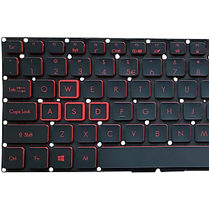 KB US Layout Notebook Keyboard for Acer Nitro 5 AN515 AN515-51 AN515-52 AN515-53 Series Laptop P/N: N17C1 N16C7 Series red Font, with Backlight, Frameless